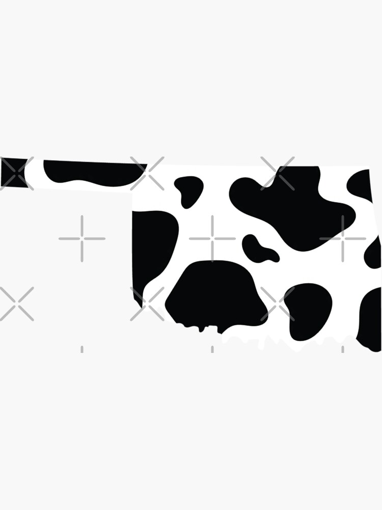 "Cow Print Oklahoma Sticker" Sticker by vicky-riordan | Redbubble