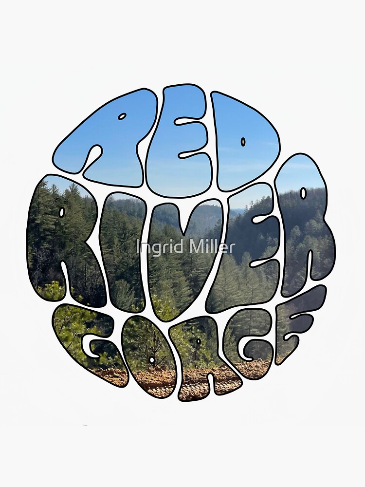 "Red River Gorge Mountains Lettering Circle" Sticker for Sale by ...