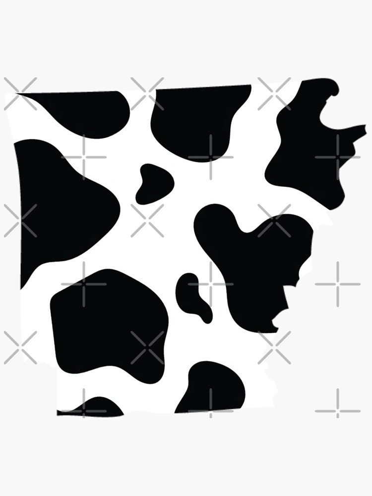 "Cow Print Arkansas Sticker" Sticker by vicky-riordan | Redbubble