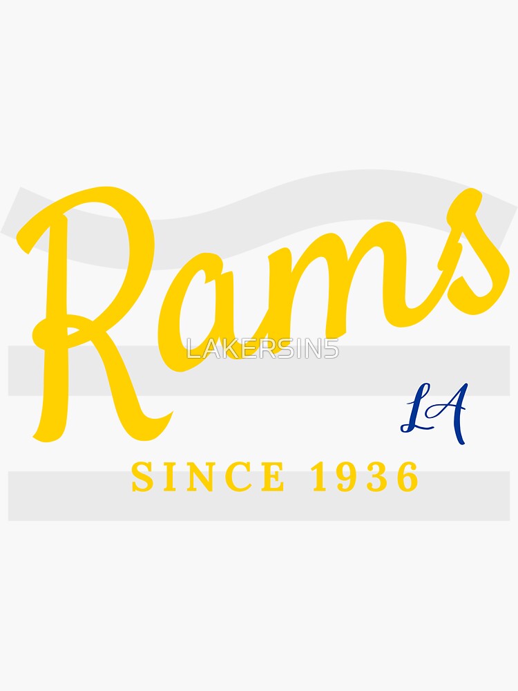 "Yellow and Black Vintage Rams Logo Established Since 1936" Sticker for ...