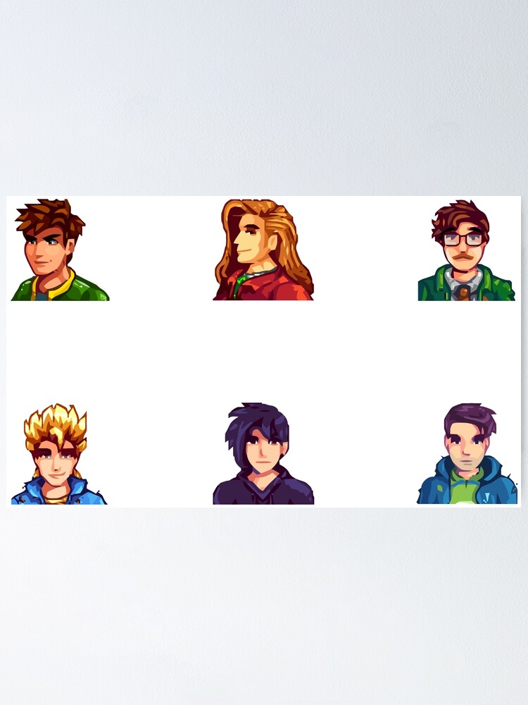 "Stardew Valley Bachelor Portrait Vectors" Poster by dwebble | Redbubble