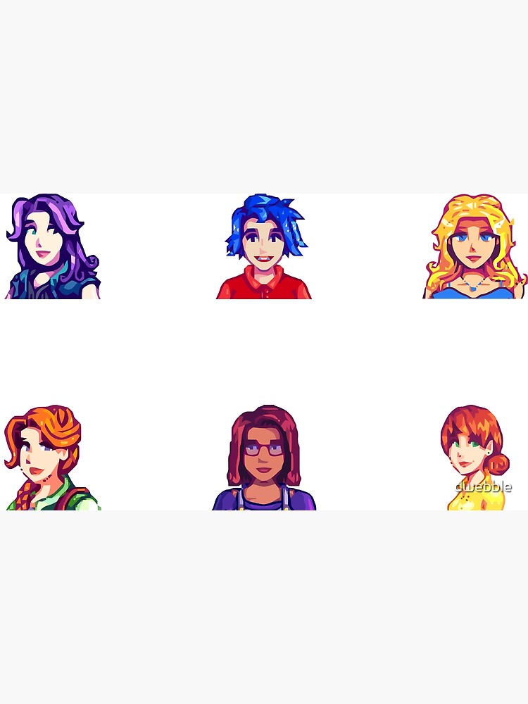 "Stardew Valley Bachelorette Portrait Vectors" Art Print by dwebble ...
