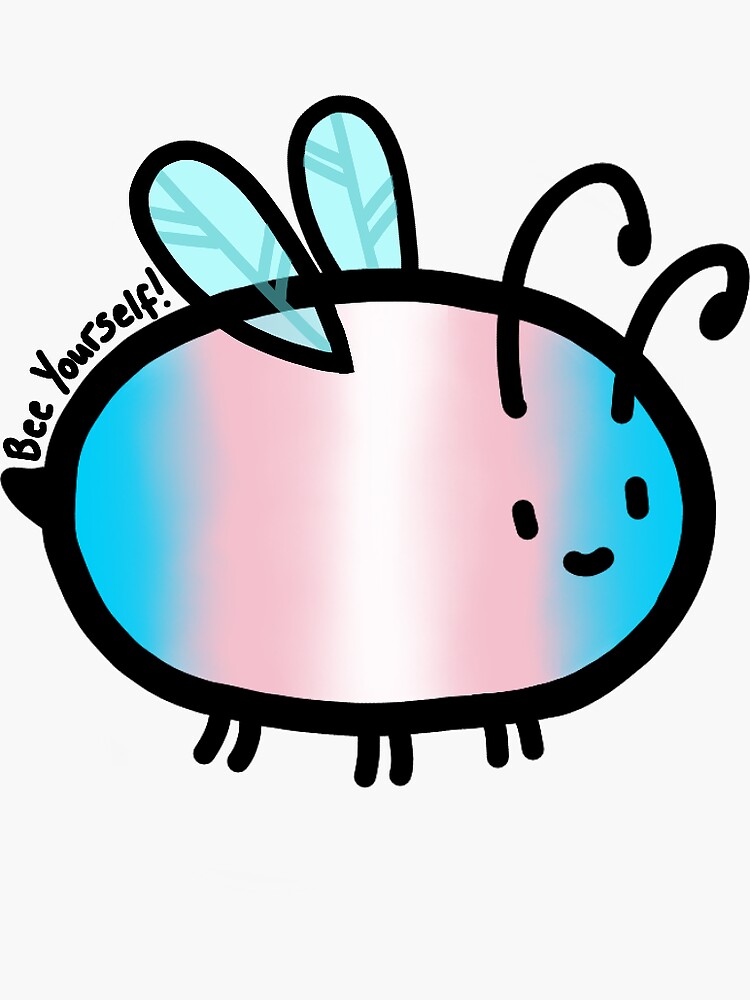 "Bee Yourself! [Trans pride]" Sticker for Sale by bluujay-art | Redbubble