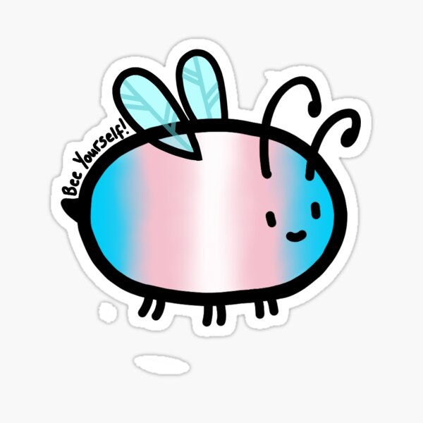 "Bee Yourself! [Trans pride]" Sticker for Sale by bluujay-art | Redbubble