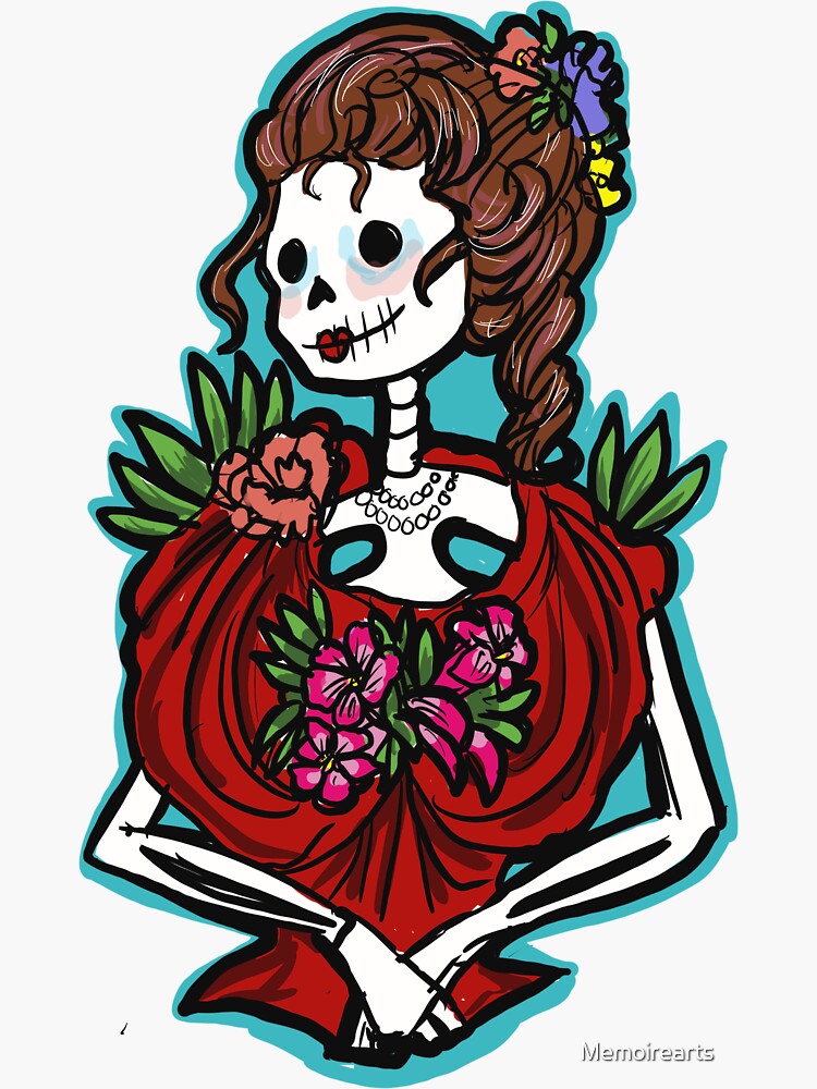 "Fancy dead lady bust " Sticker for Sale by Memoirearts | Redbubble
