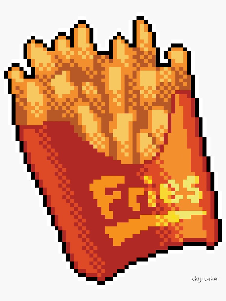 "Pixel Fries" Sticker for Sale by skywaker | Redbubble