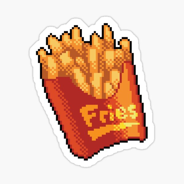 "Pixel Fries" Sticker for Sale by skywaker | Redbubble