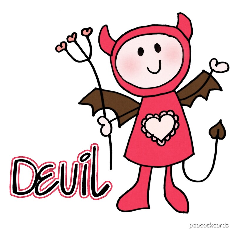 "Stick Figure Devil" by peacockcards | Redbubble