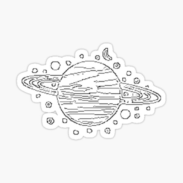 "Saturn Outline " Sticker for Sale by freelysimple | Redbubble