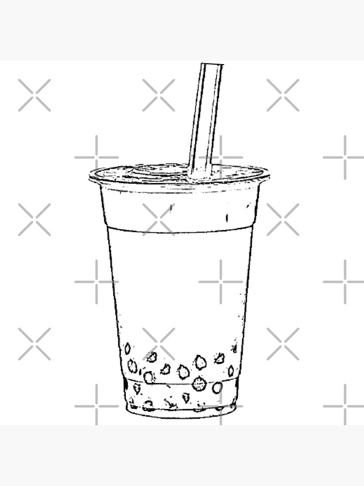 "Boba Milk Tea Outline" Poster by freelysimple | Redbubble