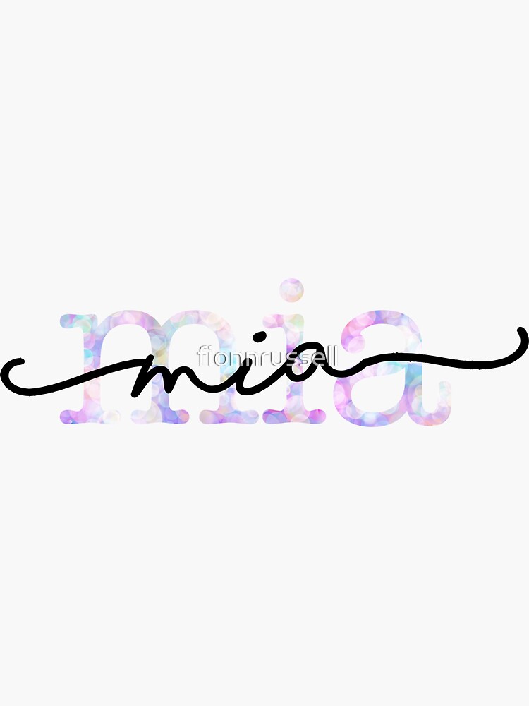 "Mia" Sticker for Sale by fionnrussell | Redbubble