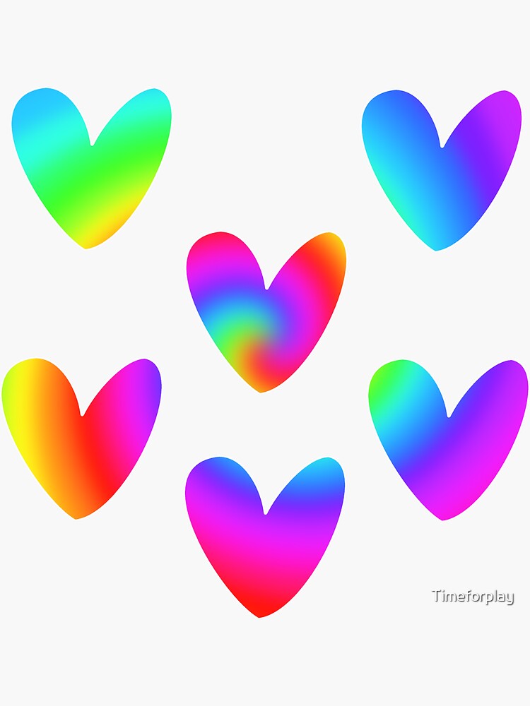 "Rainbow Heart Sticker Pack" Sticker by Timeforplay | Redbubble