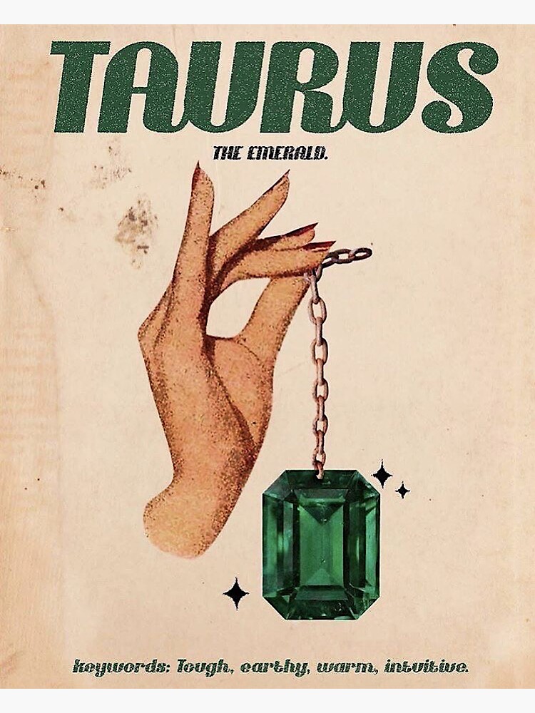 "taurus astrological sogn poster" Sticker for Sale by Cindeele | Redbubble