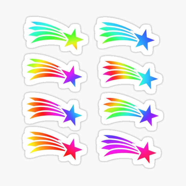 "Shooting Star rainbow sticker pack" Sticker by Timeforplay | Redbubble