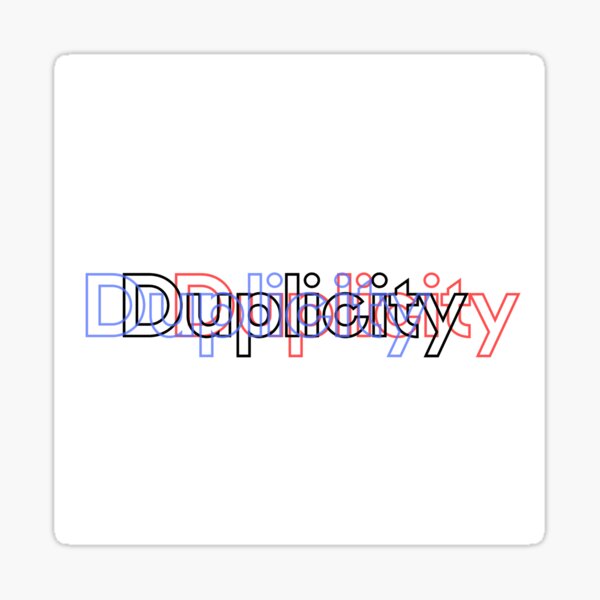 "duplicity" Sticker by pedroarts6 | Redbubble