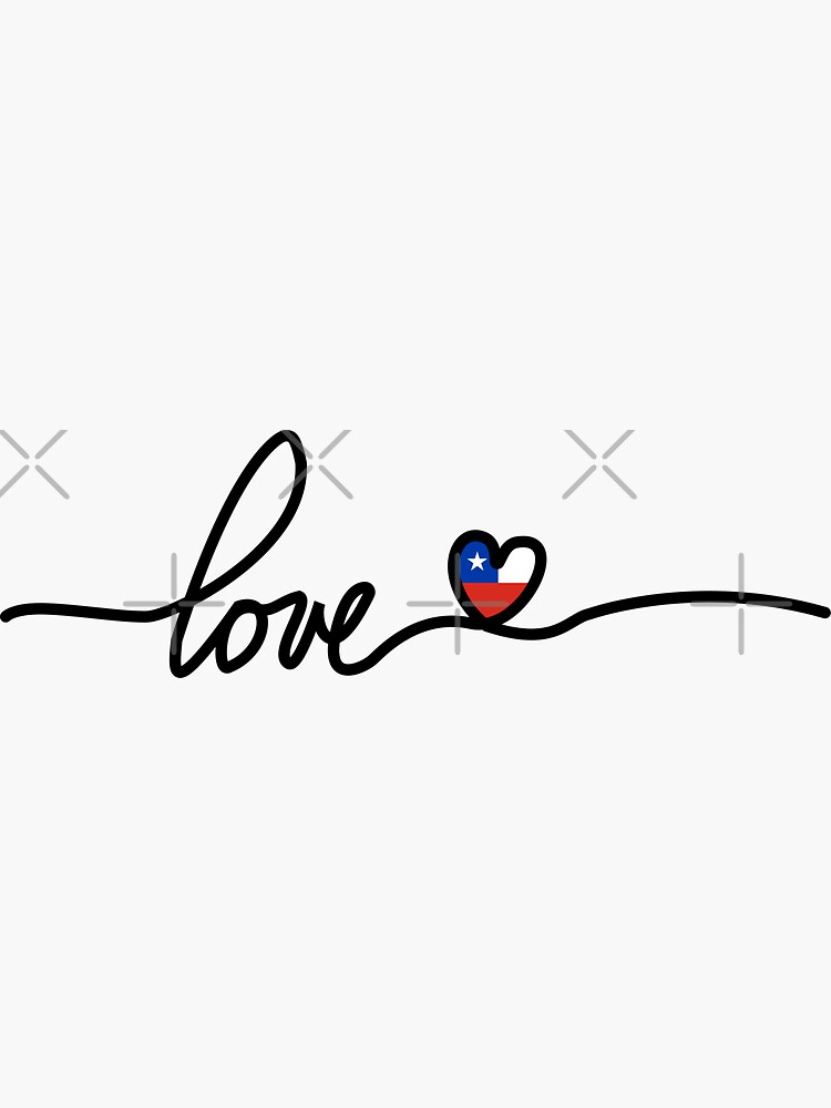 "Chile Love Flag" Sticker for Sale by TrickyGraphics | Redbubble