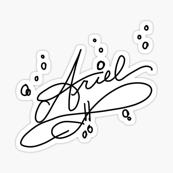 "Ariel Signature " Sticker for Sale by pencilpixiedust | Redbubble