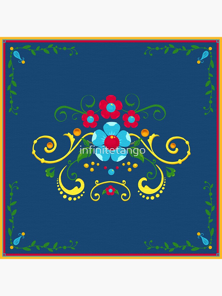 "Red and Blue Flowers in Buenos Aires Fileteado Porteno Filete Street ...