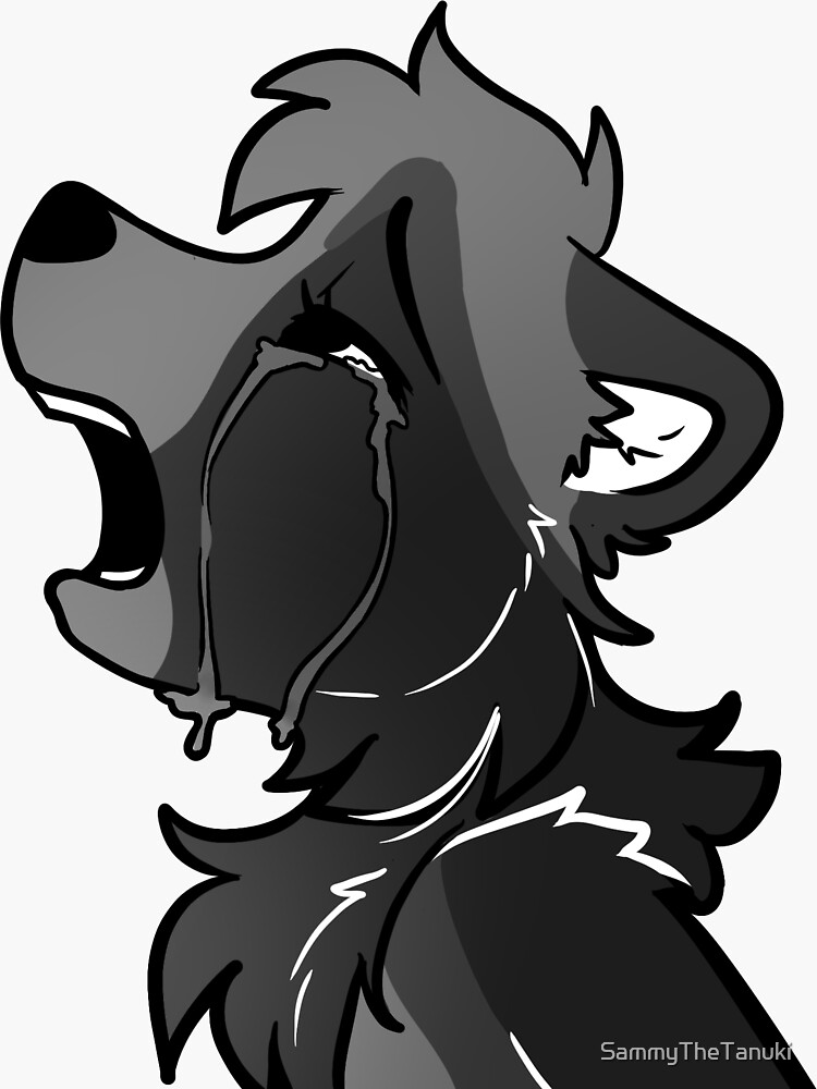 "sad edgy furry" Sticker for Sale by SammyTheTanuki | Redbubble