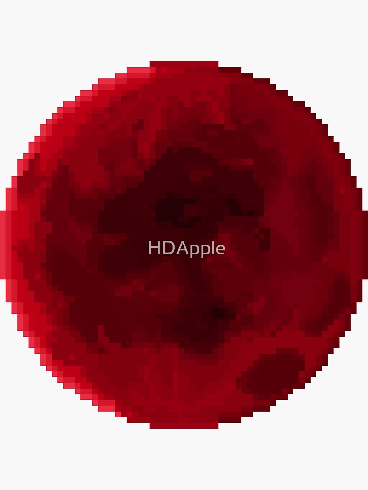 "Pixel Red月Moon " Sticker for Sale by HDApple | Redbubble