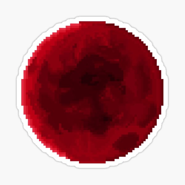 "Pixel Red月Moon " Sticker for Sale by HDApple | Redbubble