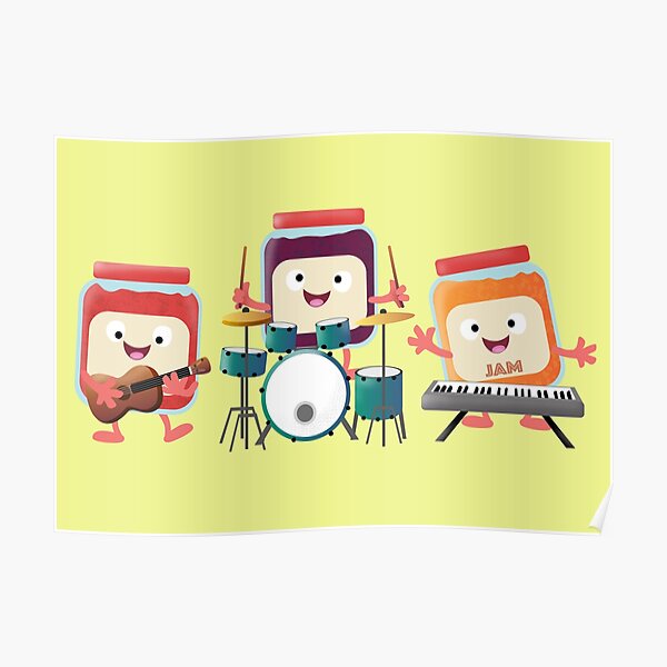 "Cute jam session cartoon musician humour " Poster by FrogFactory ...