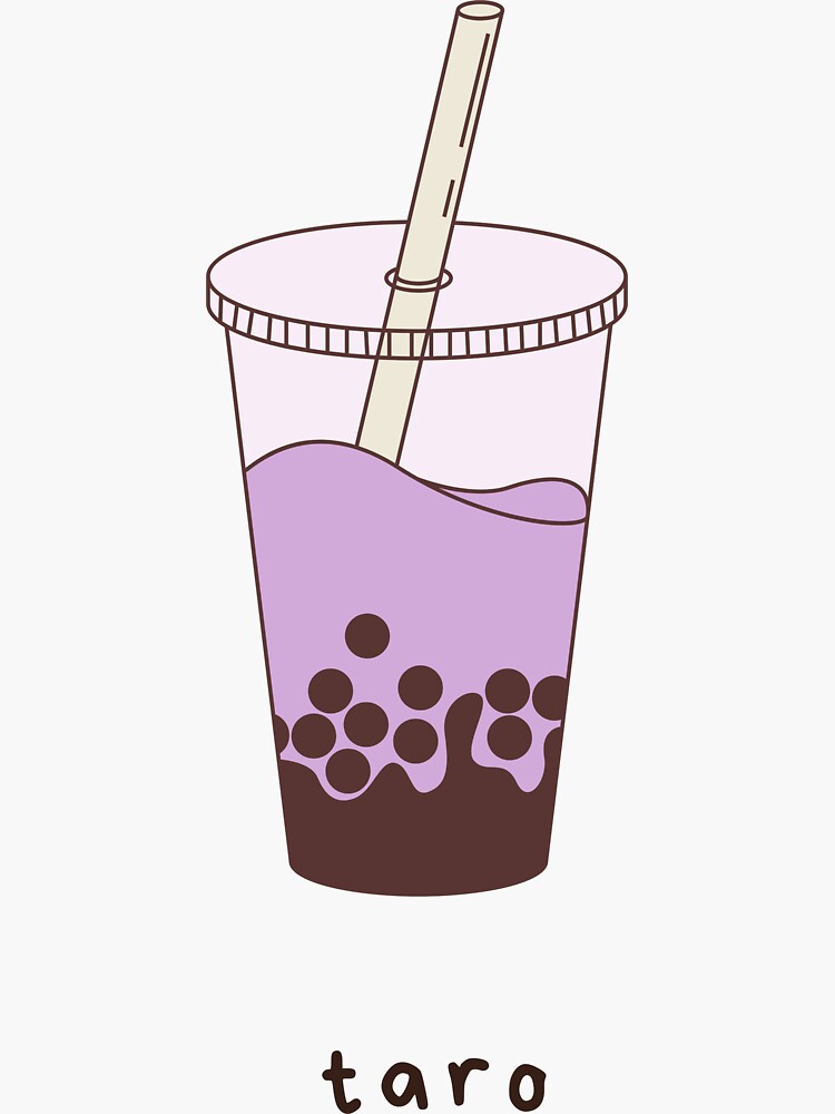 "taro bubble tea" Sticker by elderflower576 | Redbubble
