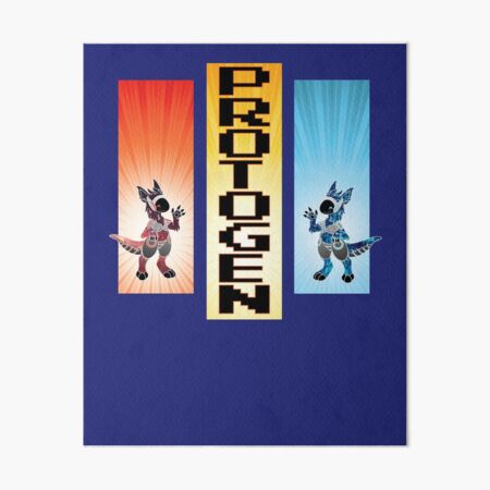 "Protogen waving Colour Banner Fursona Furry Fursuit " Art Board Print ...