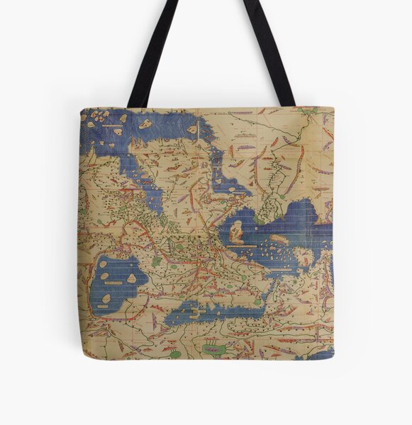"Edrisi world map 12 century Tabula Rogeriana" Tote Bag for Sale by ...