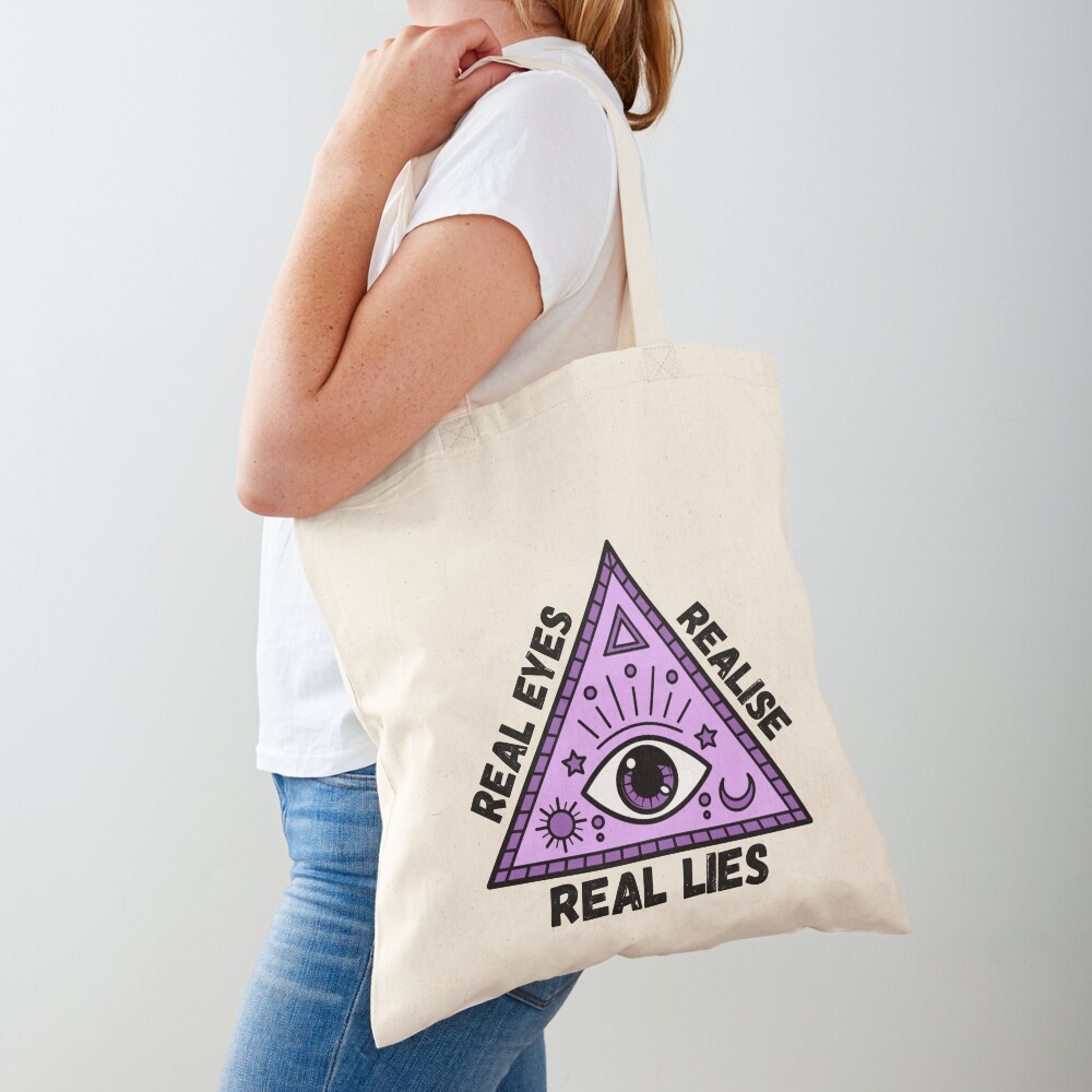 "Real Eyes Realise Real Lies" Sticker for Sale by Ninjakandy | Redbubble