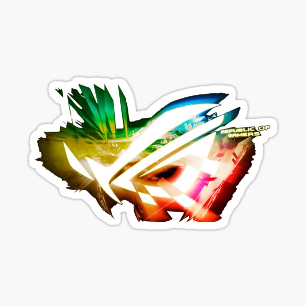 "Republic OF Gamers Asus Multicolor" Sticker by ArtxcL | Redbubble