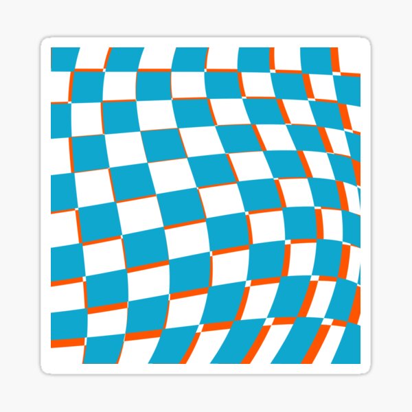 "Wavy red and blue checkerboard print." Sticker for Sale by ...