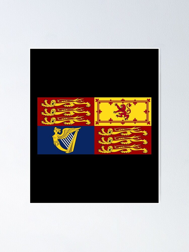 "Royal Standard of the United Kingdom coat of arms flag" Poster by ...