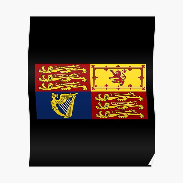 "Royal Standard of the United Kingdom coat of arms flag" Poster by ...