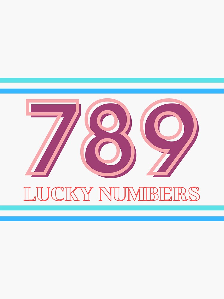 "Lucky Numbers 789 for peeople" Sticker for Sale by Boom789 | Redbubble