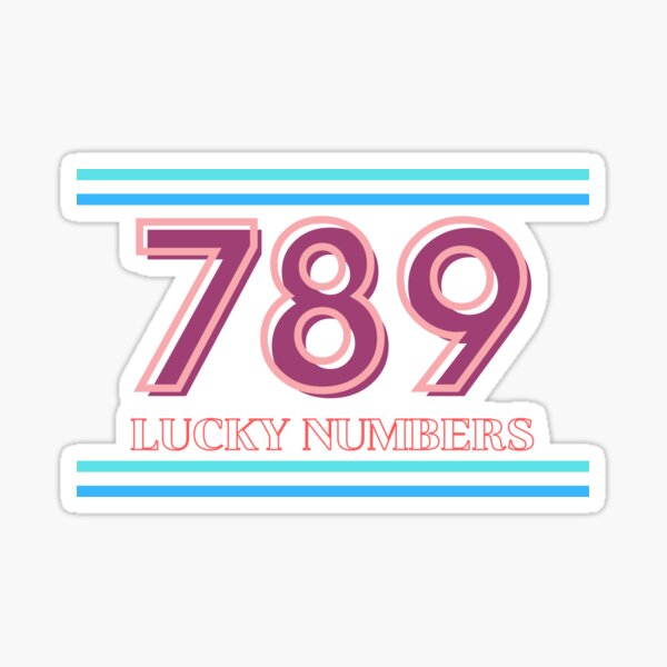 "Lucky Numbers 789 for peeople" Sticker for Sale by Boom789 | Redbubble