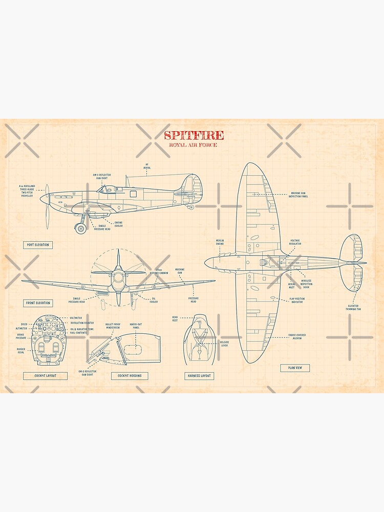 "SPITFIRE: Royal Air Force (Old Paper Grid)" Poster for Sale by BGALAXY ...