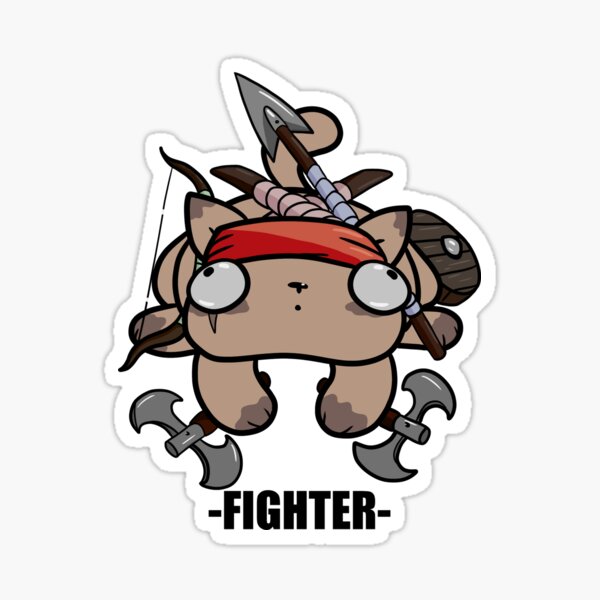 "Cartoon Fighter Cat" Sticker for Sale by LuCell Designs | Redbubble