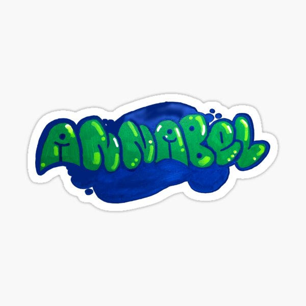 "Annabel Bubble Graffiti" Sticker by SummerNums | Redbubble