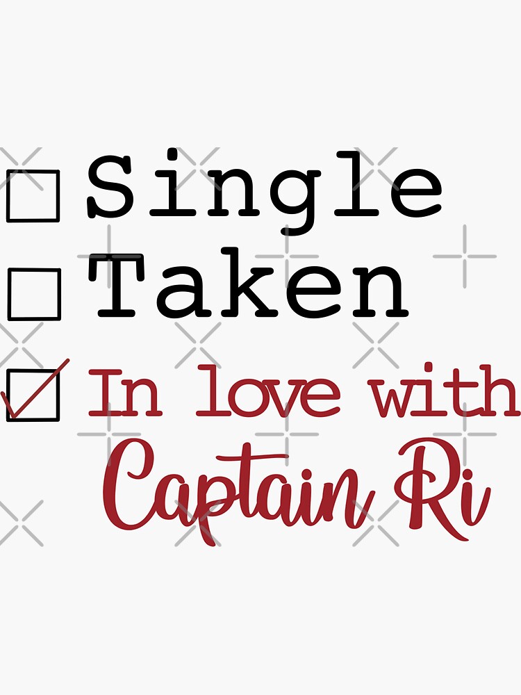"In Love With Captain Ri" Sticker for Sale by dorkysince1994 | Redbubble