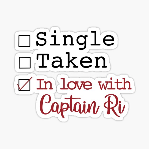 "In Love With Captain Ri" Sticker for Sale by dorkysince1994 | Redbubble