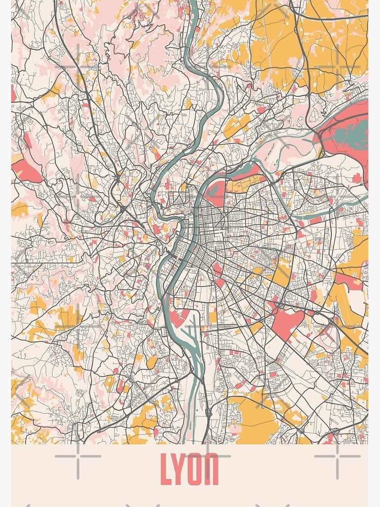 "Chalk City Map Of Lyon France" Art Print for Sale by Kuotee-Designs ...