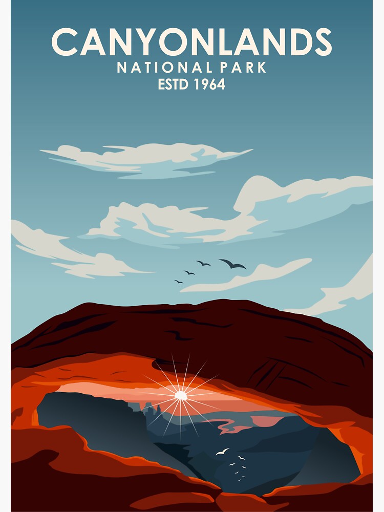 "Canyonlands National park travel poster room decor art" Sticker for ...