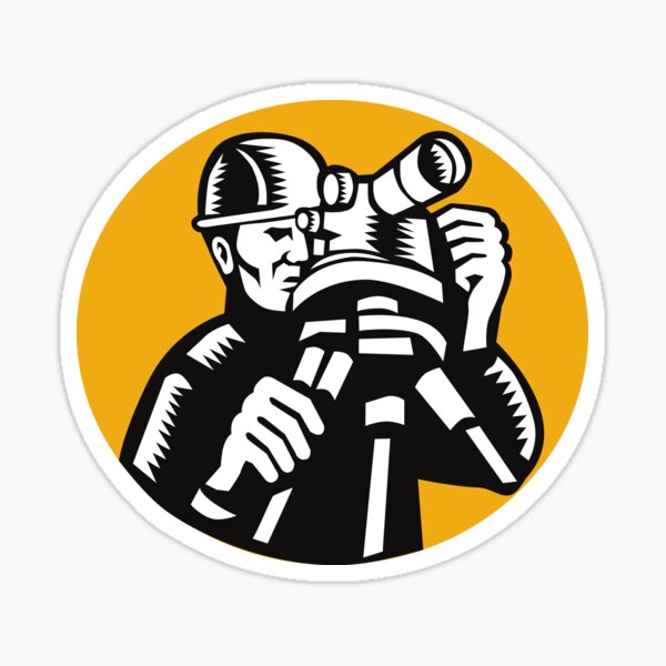 "Land Surveyor" Sticker for Sale by Engineer-Merch | Redbubble