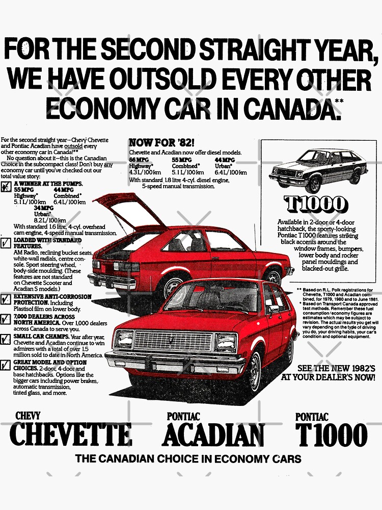 "CHEVETTE - ADVERT" Sticker for Sale by ThrowbackM2 | Redbubble