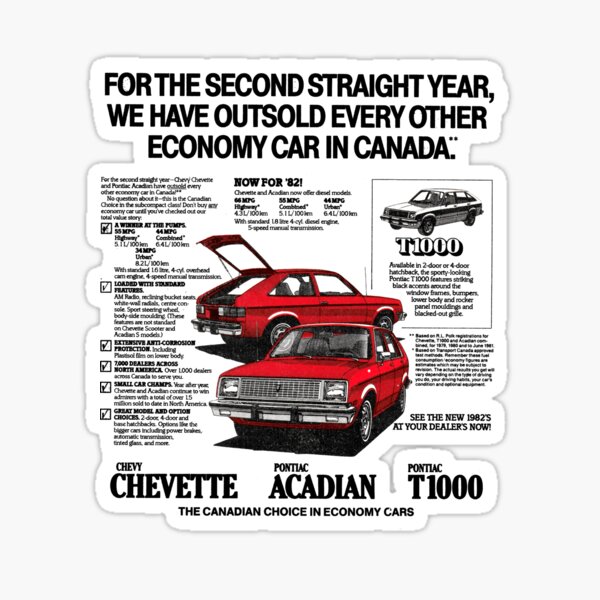 "CHEVETTE - ADVERT" Sticker for Sale by ThrowbackM2 | Redbubble