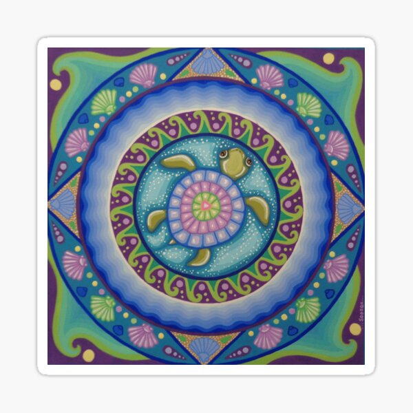 "Sea Turtle Mandala" Sticker for Sale by mollypop1 | Redbubble