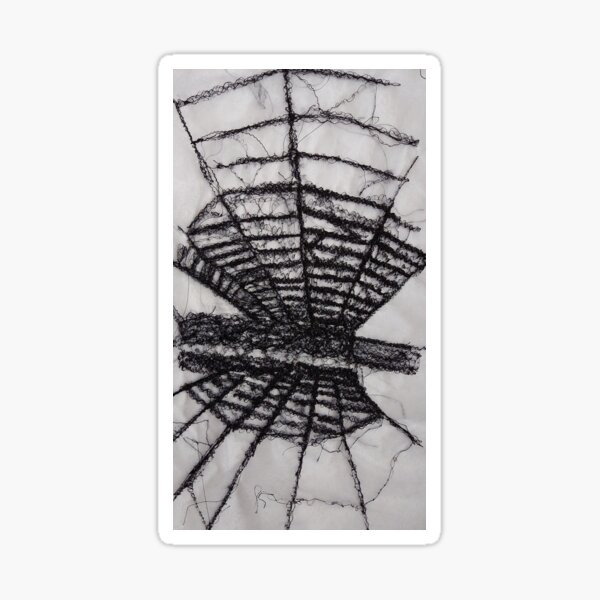 "Spider Web using threads" Sticker by farwart | Redbubble