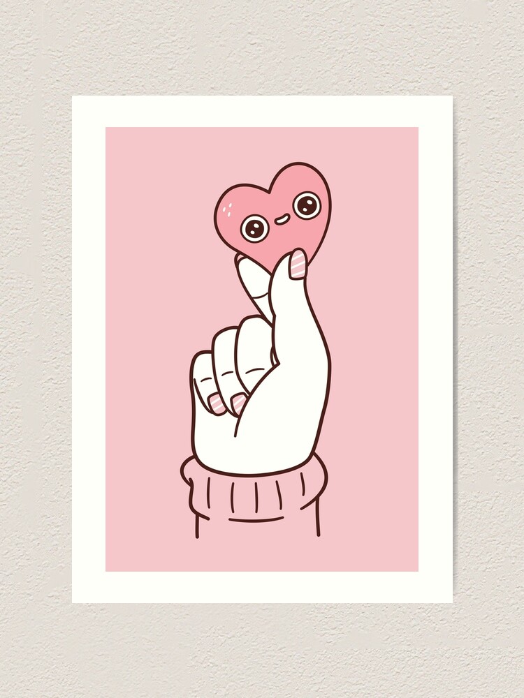 "Cute Finger Heart Doodle ♥" Art Print by rustydoodle | Redbubble
