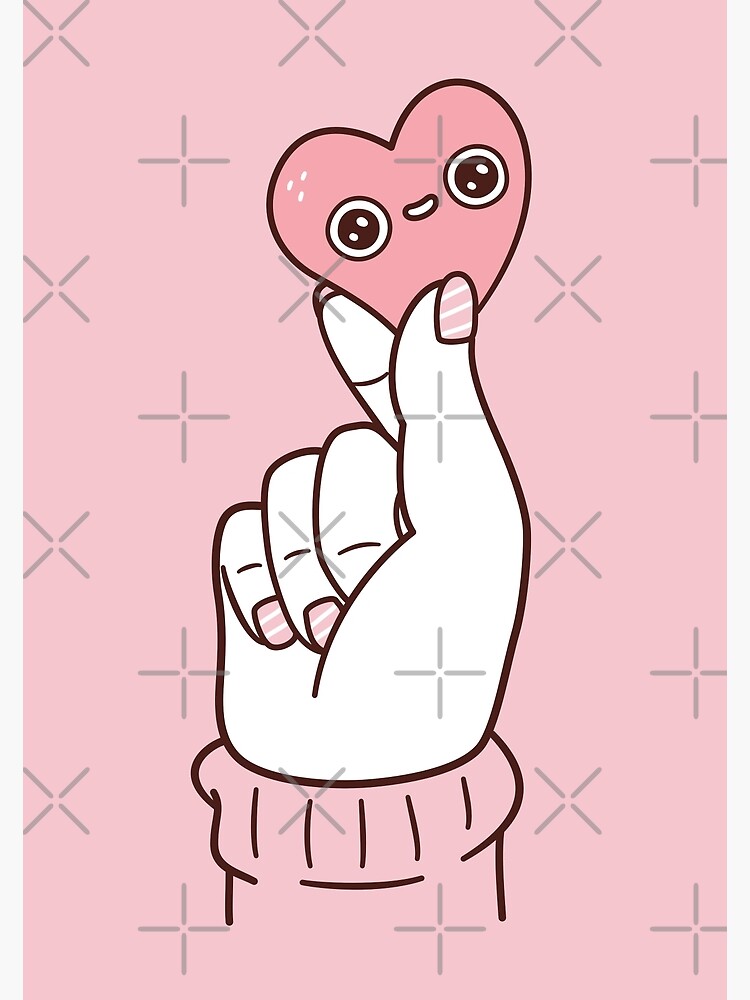 "Cute Finger Heart Doodle ♥" Art Print by rustydoodle | Redbubble